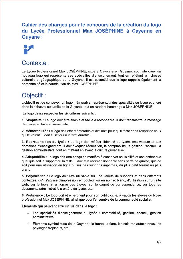LYCEE PROFESSIONNEL TERTIAIRE MAX JOSEPHINE - Avenue Voltaire97305 ...